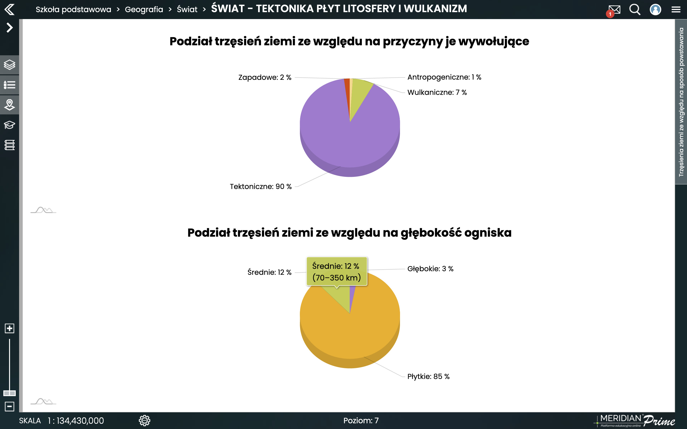 Świat - tektonika płyt litosfery i wulkanizm